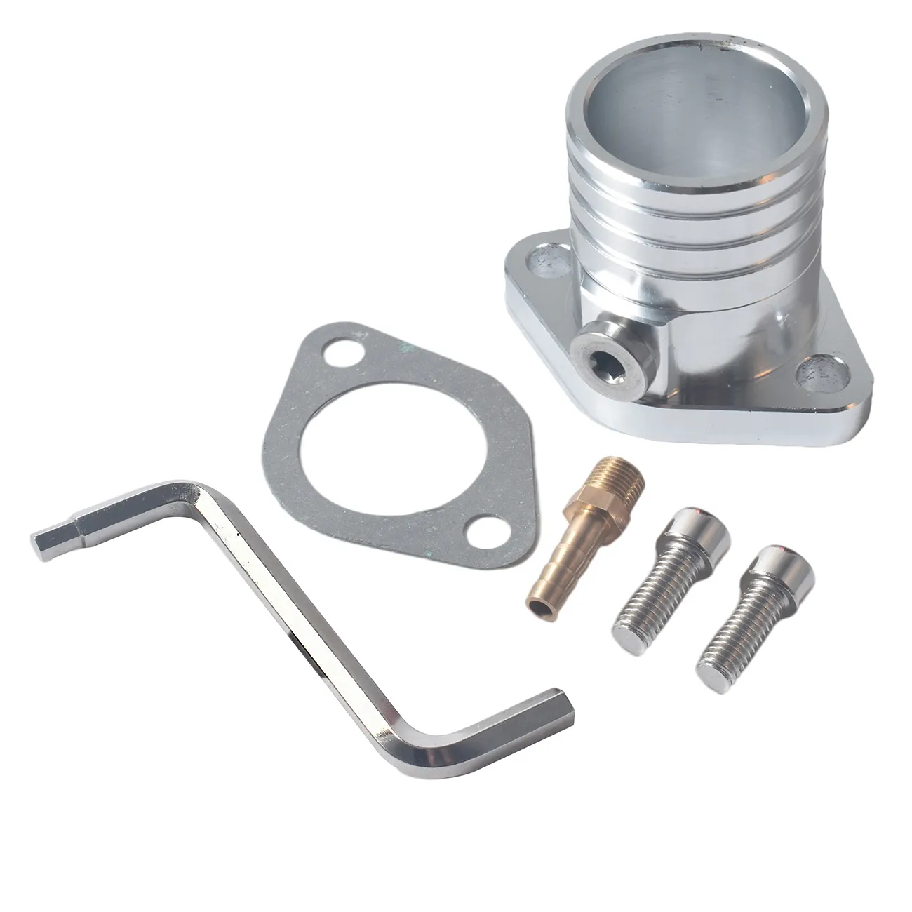 Go Kart Intake Pipe Inlet Manifold For 34MM Carburetor, Silver Finish ...