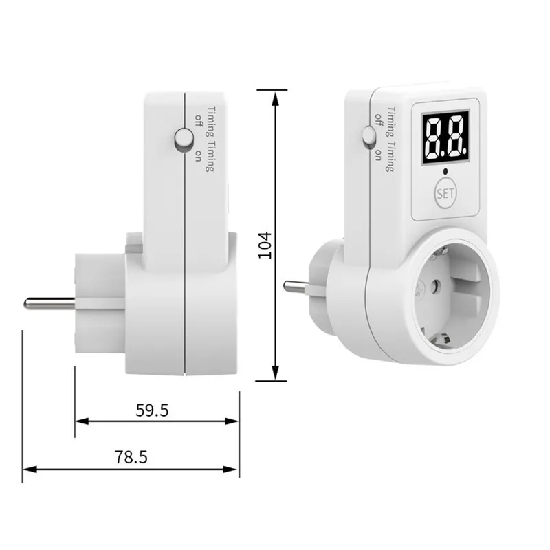 Countdown Timer Socket EU Plug, Smart Phone Charging Controller with 2 ...