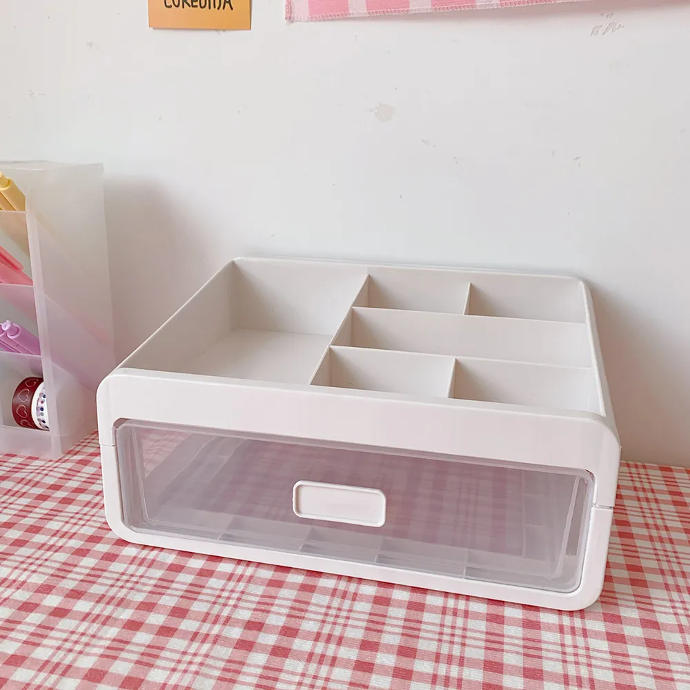 Large Capacity Transparent Desk Organizer with Mini Drawers for Desktop ...
