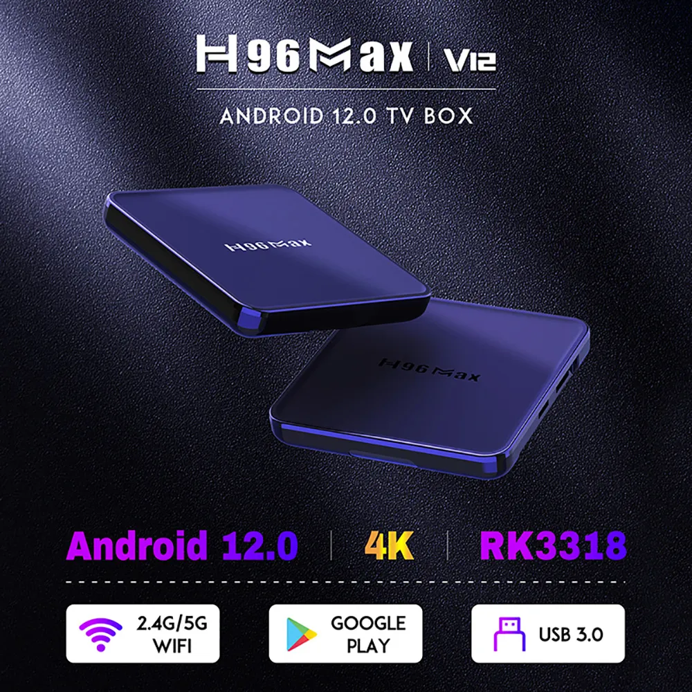 H96 MAX V12 Smart TV Box Android 12 4GB RAM 64GB Storage Rockchip ...