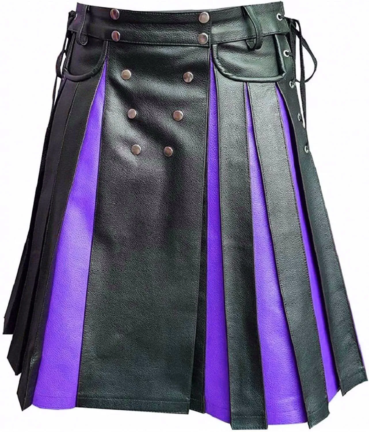 Men's Genuine Leather Gladiator Kilt | Front Apron Utility Scottish ...