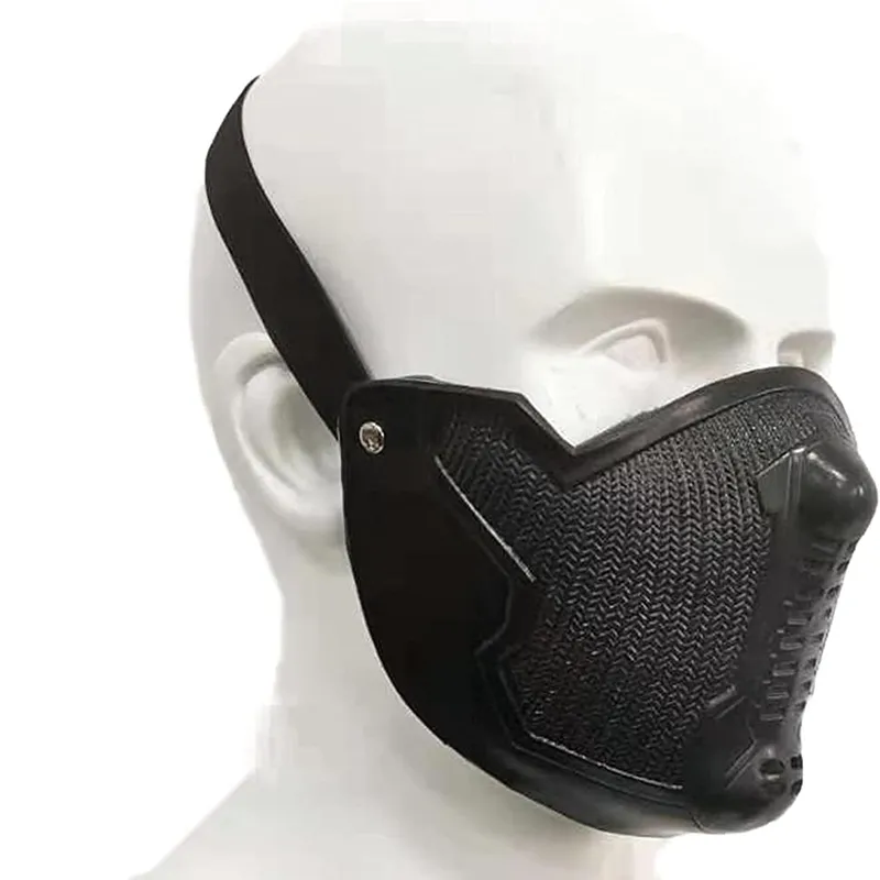 Black Latex Winter Soldier non rebreather mask with Bucky Barnes and ...