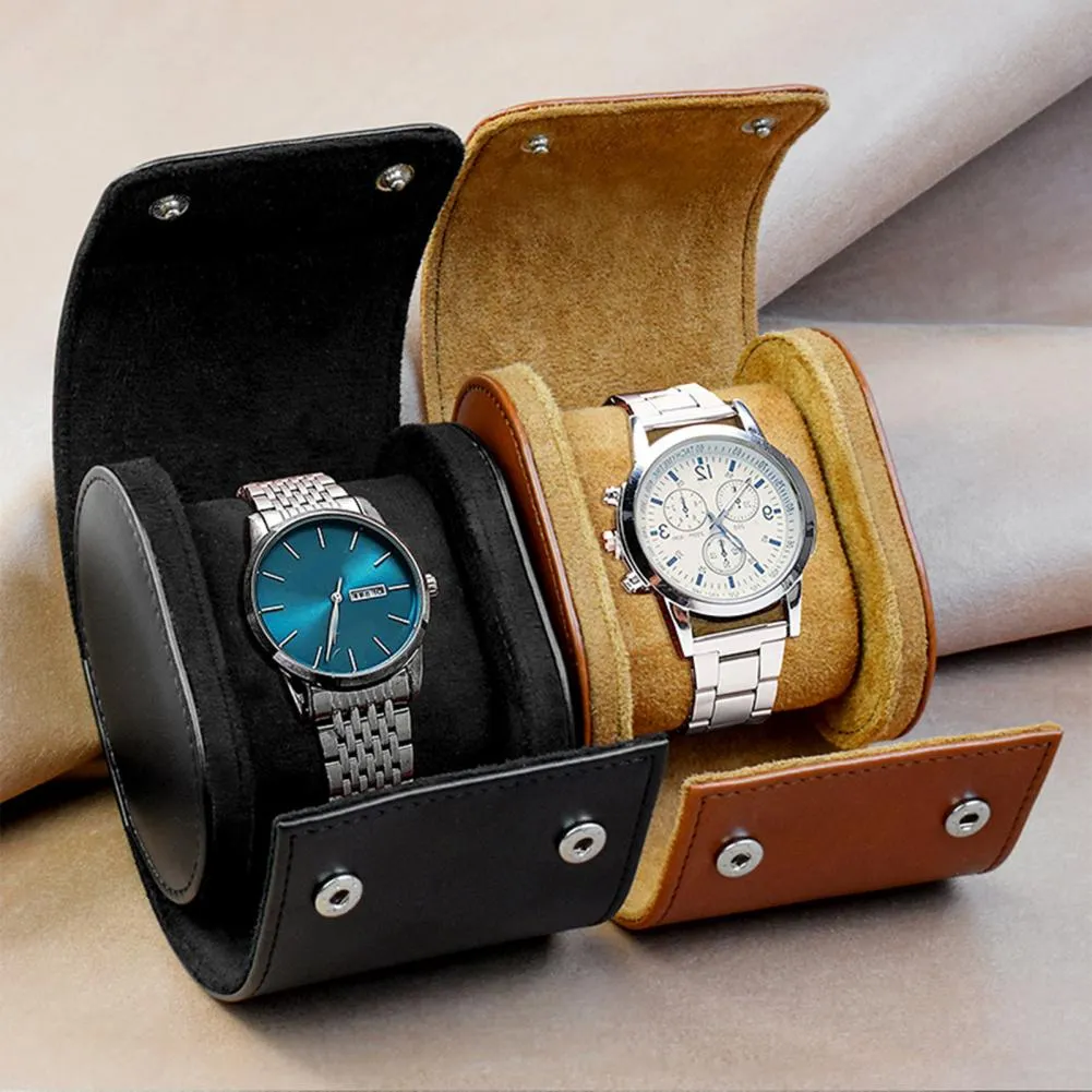 Leather Watch Display Case with Soft Liner and Removable Pillow ...