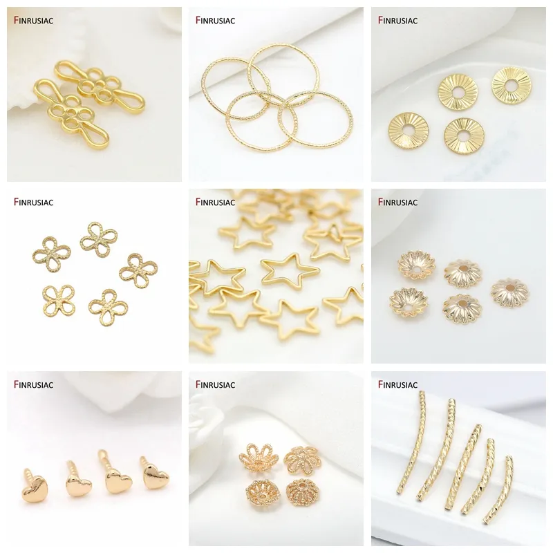 8 Types 14k Gold Plated Brass Flower Bead Caps, 0.8... From Ddmyaug ...