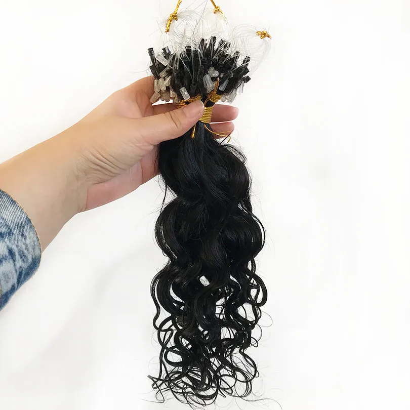 DHgate.com:100s Human Hair Micro Loop Extensions: Wavy Natural Micro ...