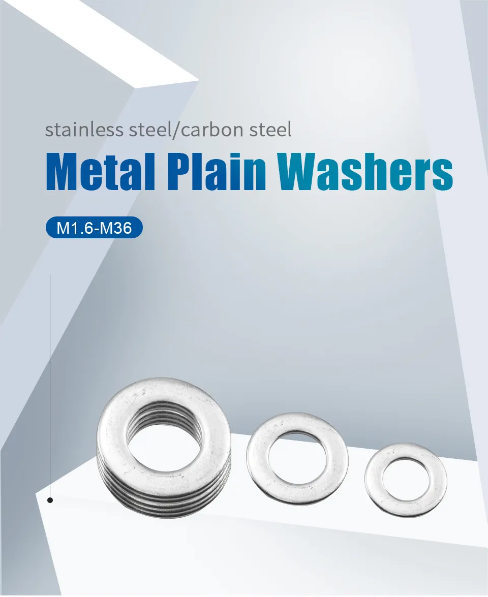 DHgate.com:NINDEJIN Steel Zinc Plated Plain Washers M1.6 M2 M3 M4 M5 M6 ...