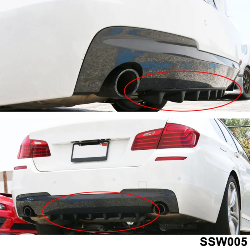 Rear Diffuser Bumper Spoilers Universal Car Lip Fin Styling For Auto ...