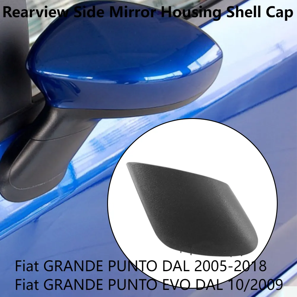 Fiat Punto Rearview Side Mirror Housing Shell Cover Black Pair Left Right