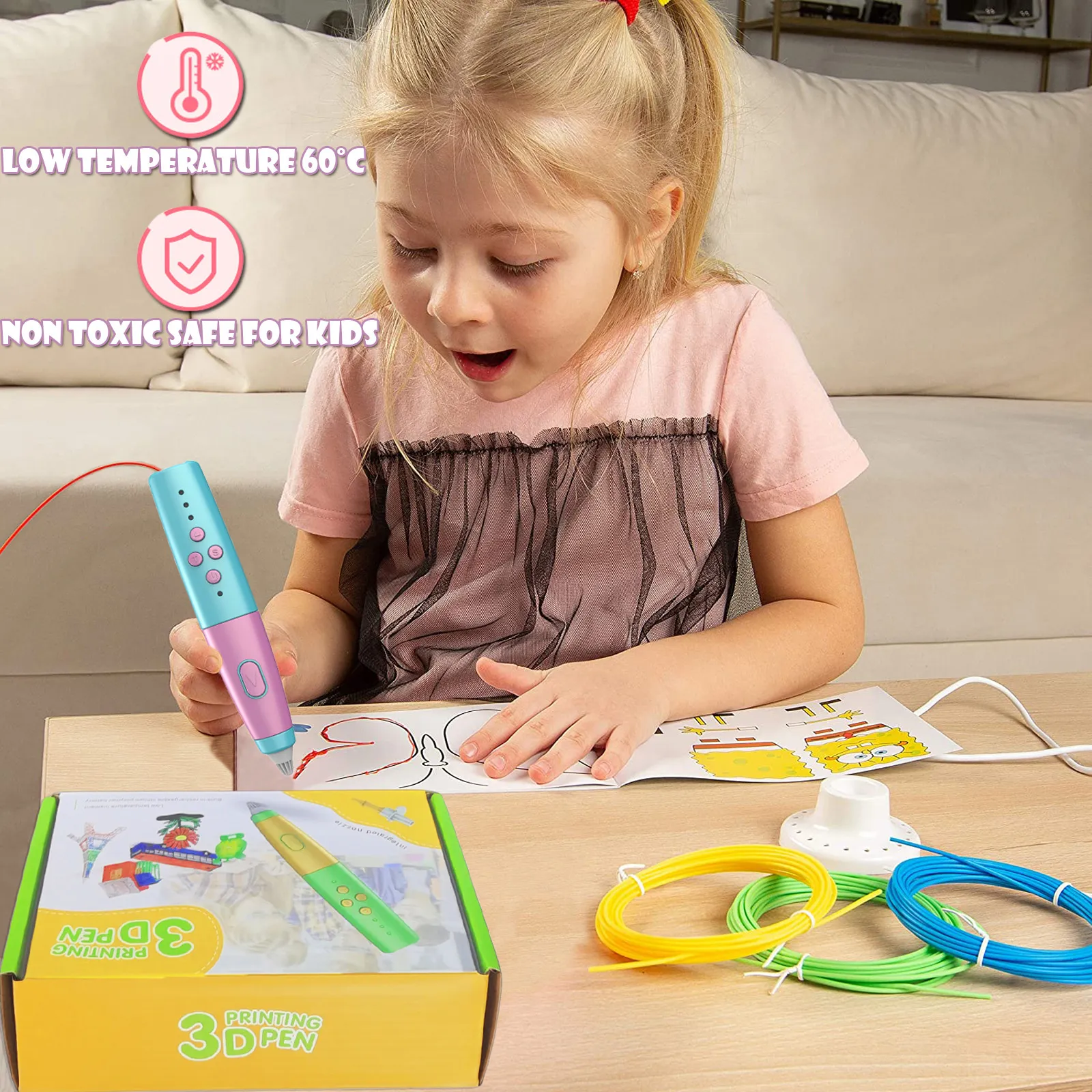DHgate.com:3D Printing Pen for Kids, 550mAh Low-Temp Graffiti Painting ...