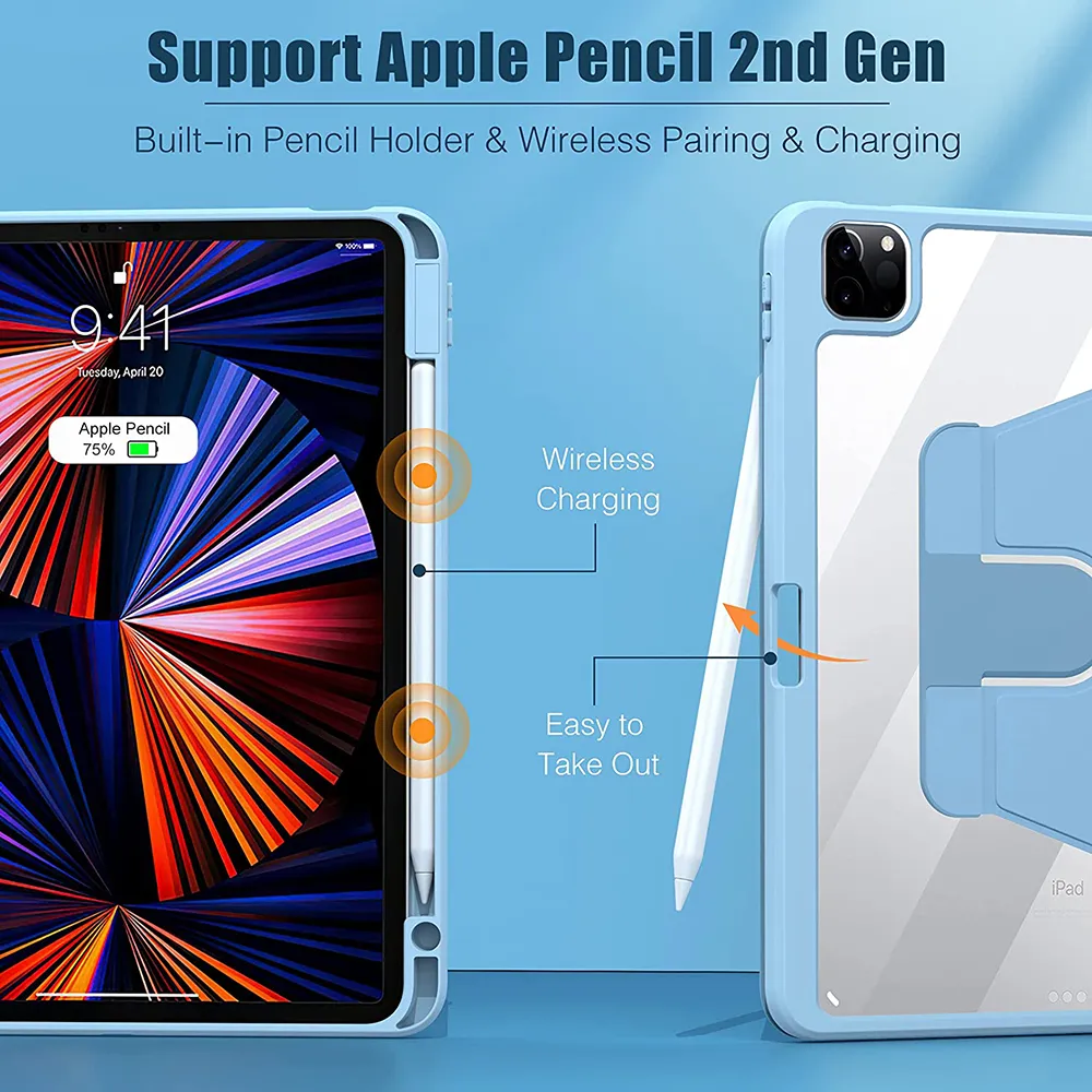 360 Rotating Acrylic Case for iPad: Premium Protection with Pencil ...