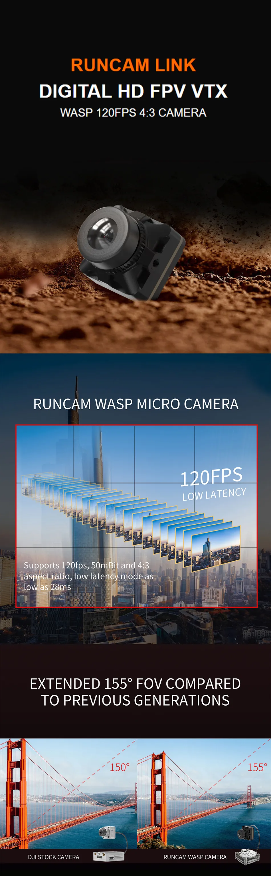 RUNCAM LINK WASP Digital HD FPV VTX Air Unit 120FPS... From Ddmyearth ...