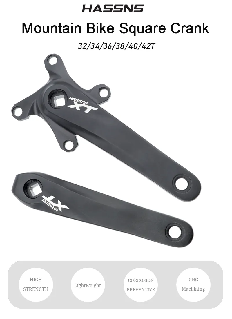 DHgate.com:HASSNS XT Crankset Bicycle Cranks Square Tip Crank Mtb 104 ...
