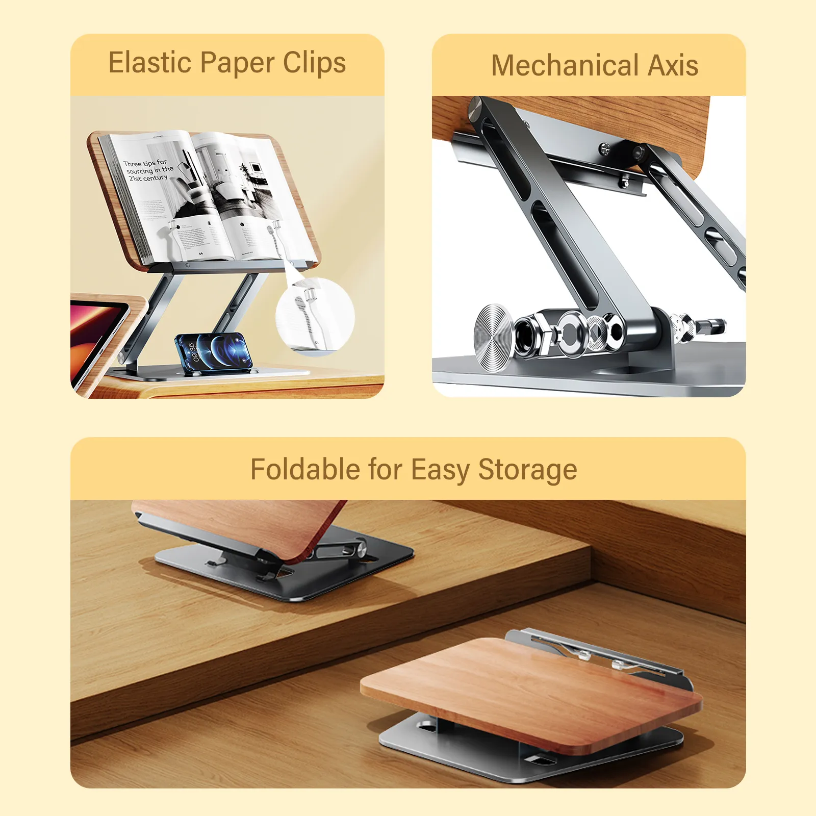 Foldable Adjustable Laptop Stand: Laptop Book Stand For MacBook, Tablet ...