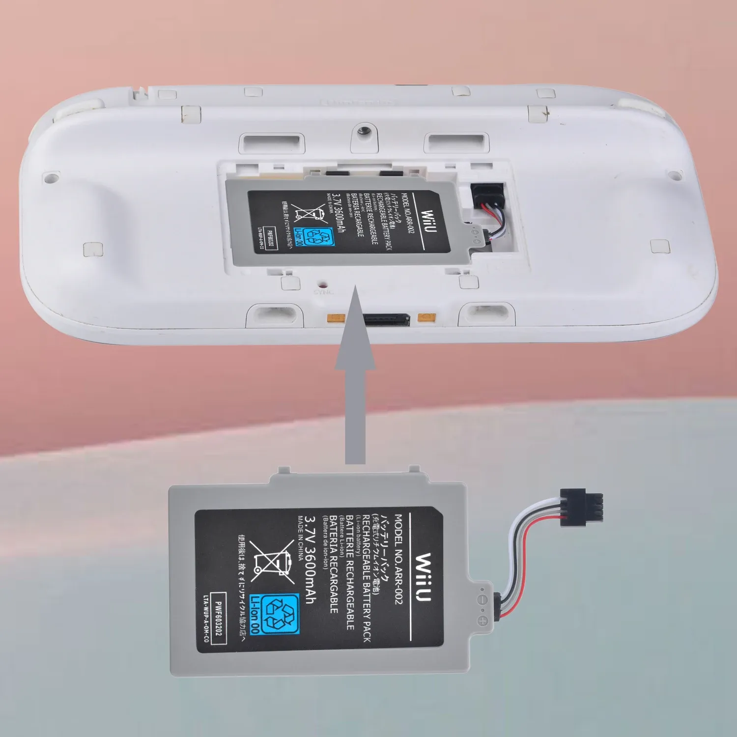 Replacement 3600mAh mag safe battery pack for Nintendo Wii U Controller ...