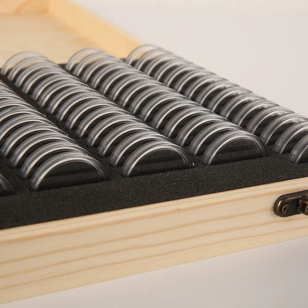 DHgate.com:100-Slot Wooden Coin Holder: Secure Storage Box with Lock ...