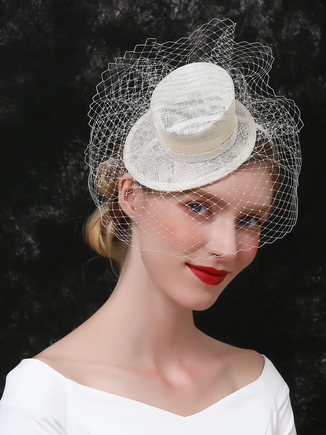 Bridal Fascinator Hat, Derby Tea Party Headband With... From Ddmyearth ...