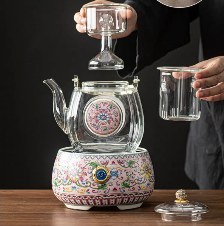 1200ml 220v Electric Kettle Tea Cooking Pot Glass Teapot Household ...