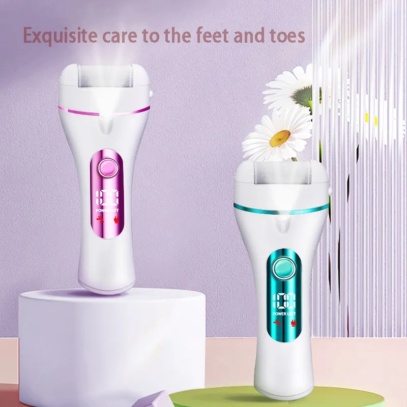 Rechargeable Electric Pedicure Foot Scraper with Digital Display and ...