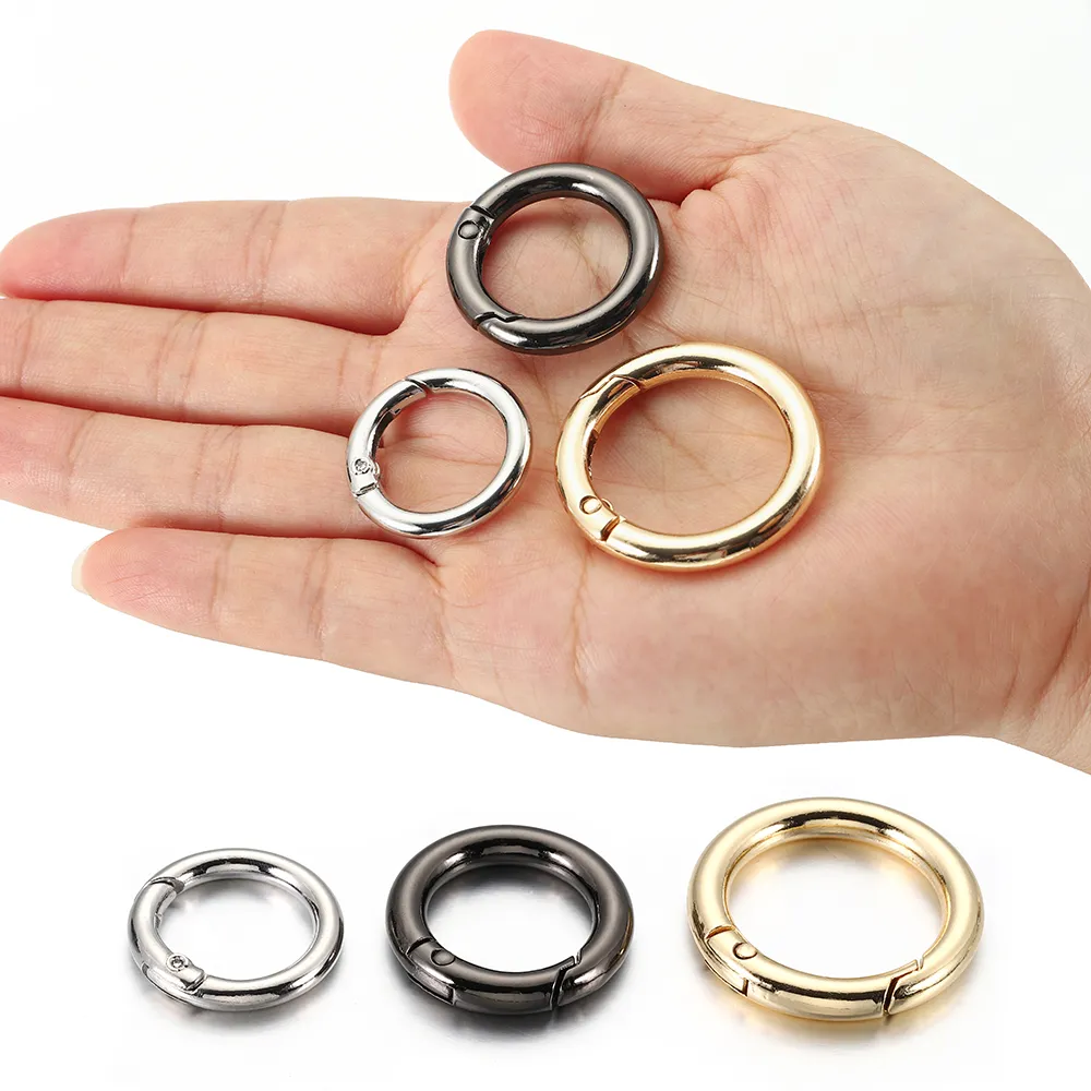 Round Spring Clasps Keychain Clips or Metal Carabiner Key Ring ...