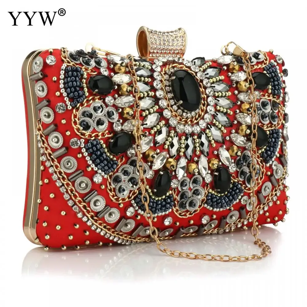 Luxury Beaded Evening Clutch: Handmade Gemstone & Diamond Party Purse ...