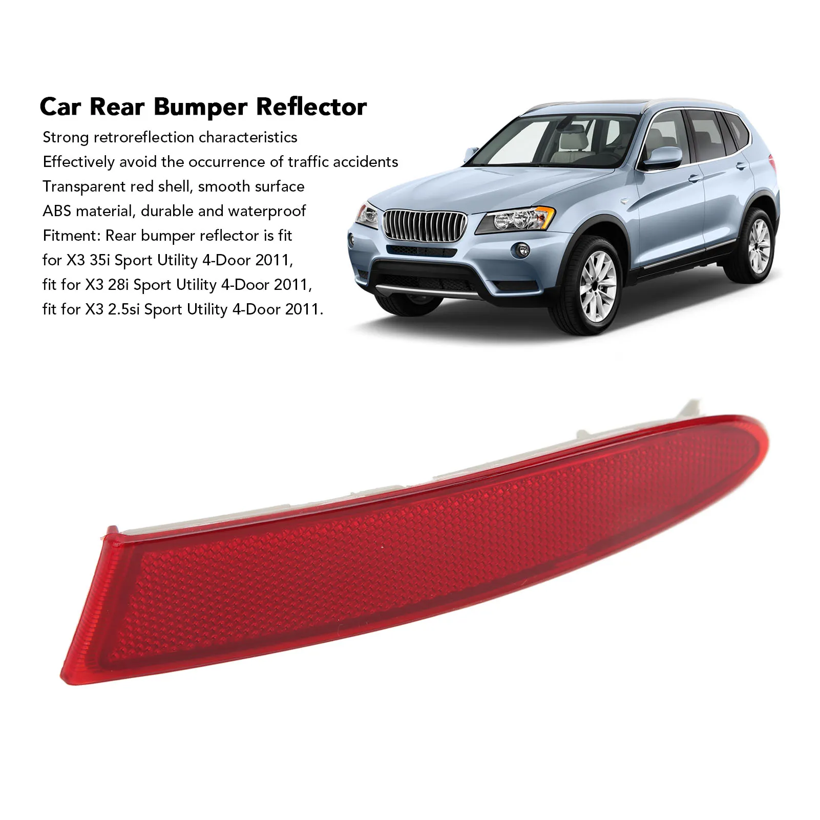 Lens Rear Bumper Reflector: Durable Red Light, Waterproof Surface ...