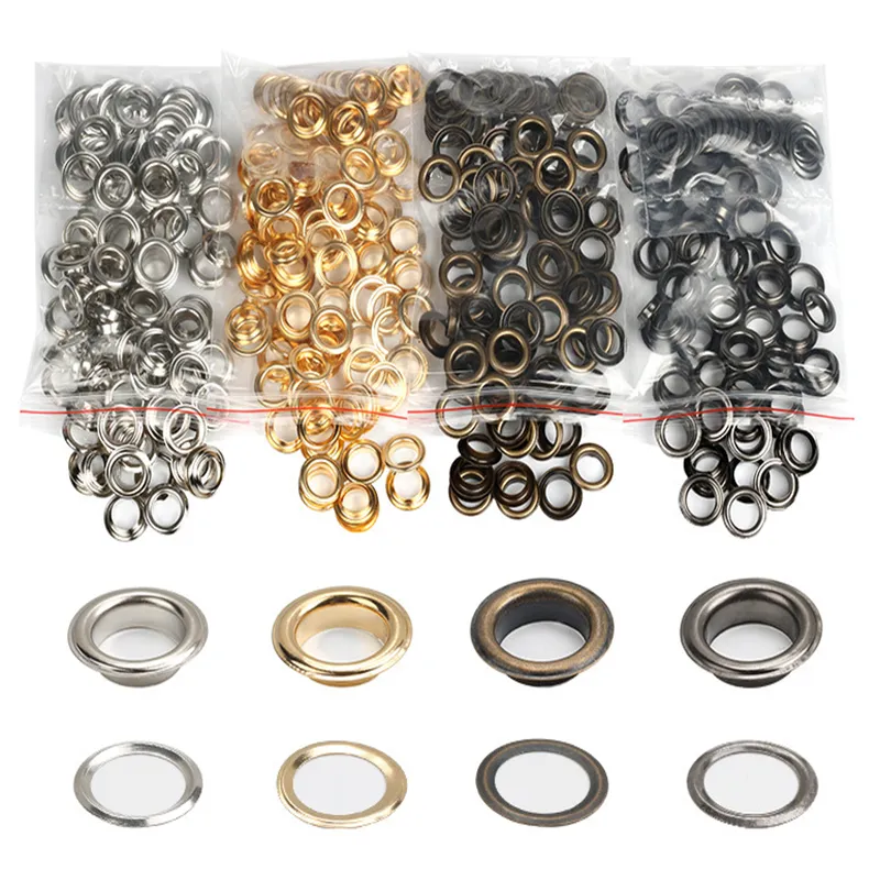 3-10mm Brass Metal Eyelet Grommet Round Rings for DIY Leather Craft ...