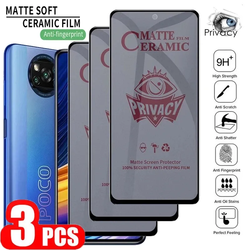 Premium Anti-Spy Privacy Screen Protector 3-Pack - Matte Finish ...