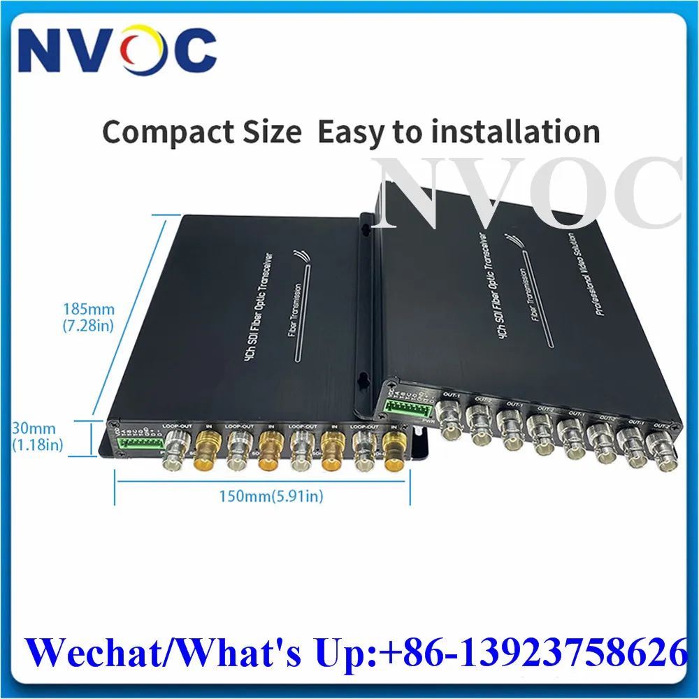 RS485 & TTL 4Ch 3GSDI Fiber Converter with Single Mode Simplex FC ...