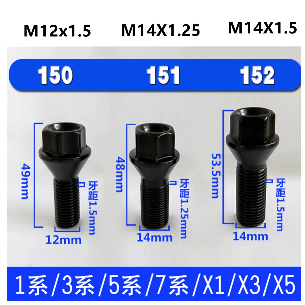 BMW 10-Piece Lug Bolt Kit M121.5, M141.25, M141.5 Hex 17mm - Sturdy ...