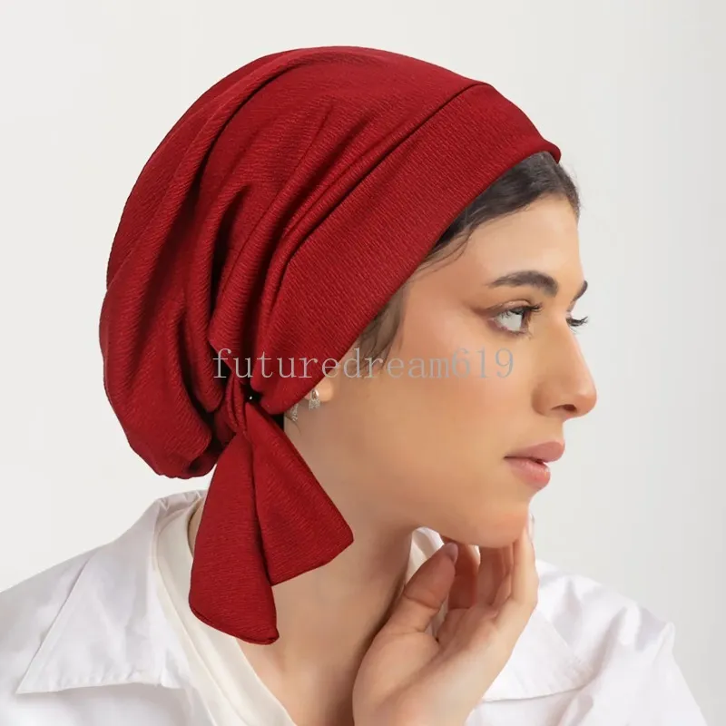 Comfortable Pre Tied Head Covering Soft Knit Headwear For Women ...