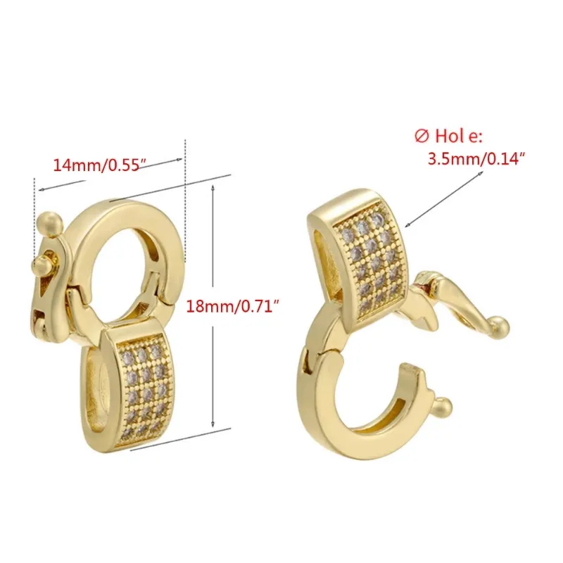 Cubic Zirconia Fold Over Shortener Clasps Interchangeable Bail Clasp ...