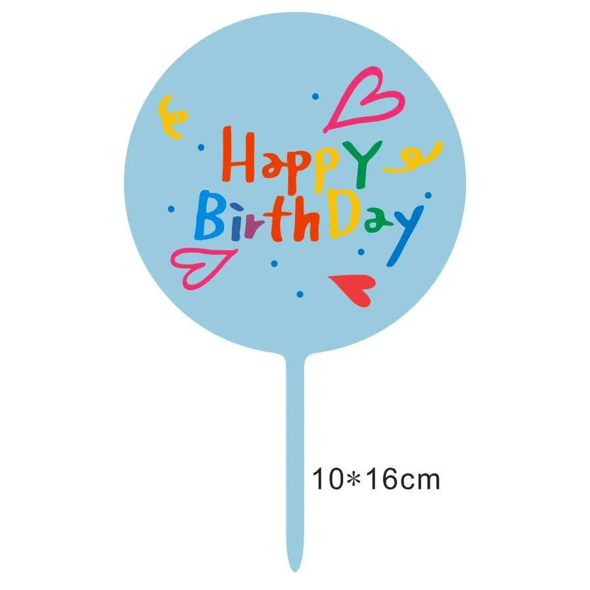 Circular Love Acrylic Shapes Cake Topper Perfect For Happy Birthday ...