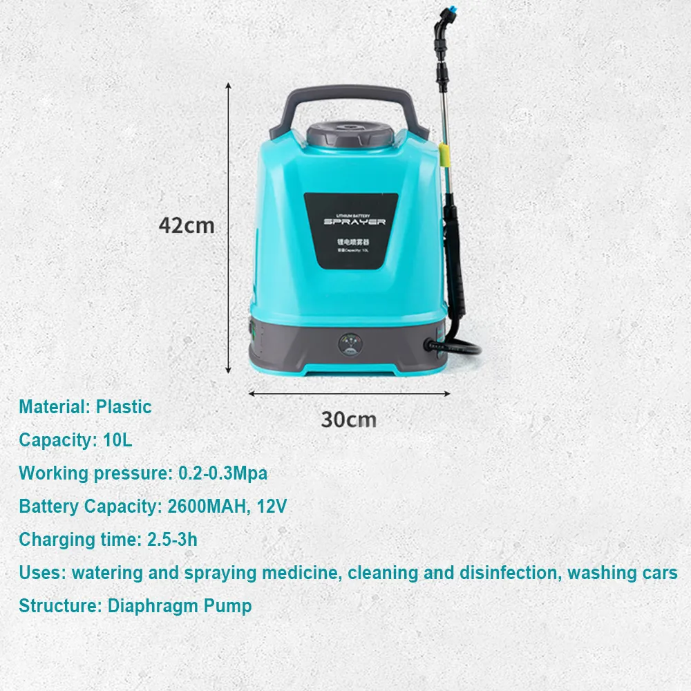 8L Electric Garden Sprayer Backpack - Rechargeable High-Pressure ...