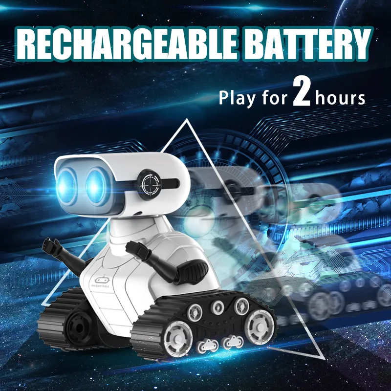 Rechargeable RC Robot Toy For Kids Interactive Music, LED Eyes, Remote Control, Boys & Girls ...