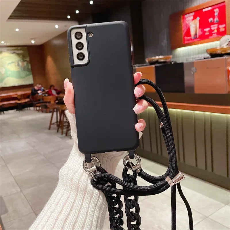 DHgate.com:2024 Silicone Crossbody Lanyard Phone Case with Strap for Samsung Galaxy S24 S23 S22 ...