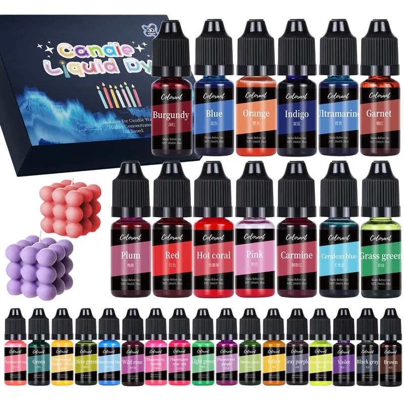 DHgate.com:Vibrant Liquid Candle Dye Set - 30/24/18 Colors for DIY Soy ...