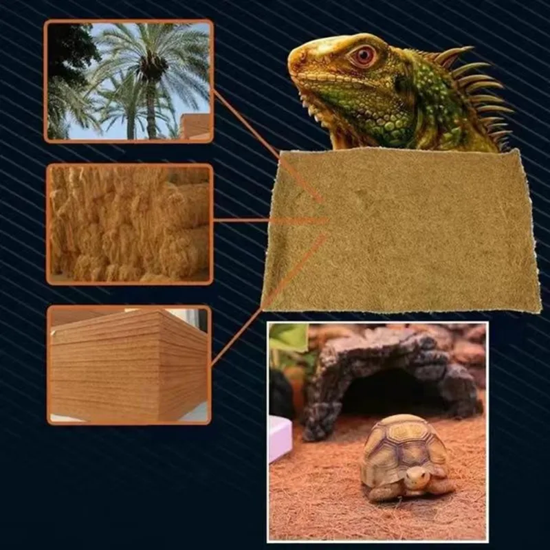 Natural Coconut Fiber Reptile Carpet Terrarium Bedding Substrate Liner ...
