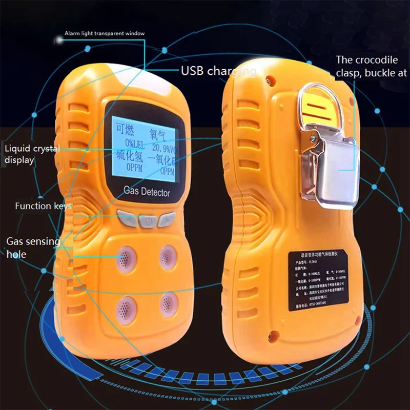 Wholesale PLT840 4 In 1 Gas Detector CO H2S O2 Monitor Analyzer Leak Portable Gas Leak Detector ...