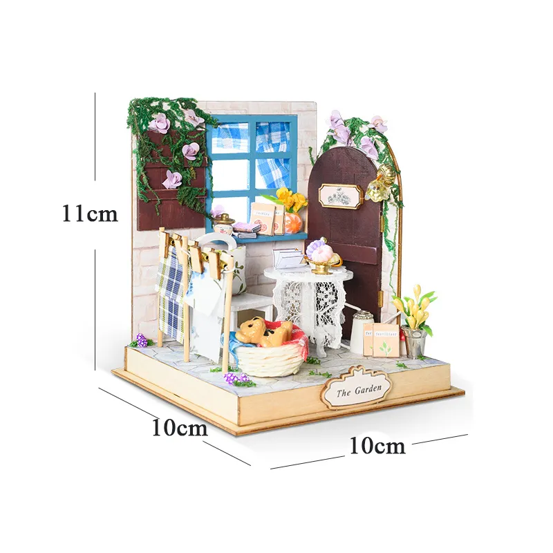 Mini DIY Wooden Dollhouse Kit: Casa Miniature Building Set with ...