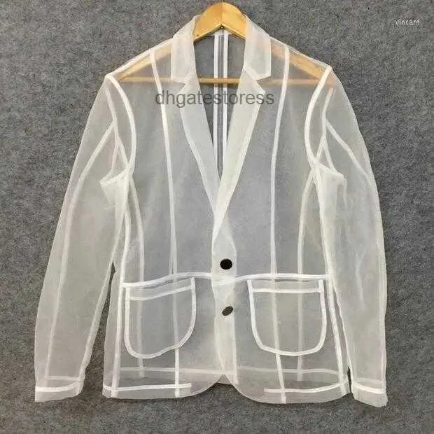 Men's Sheer Mesh Blazer: Sunscreen Sunproof Long Sleeve See Through ...