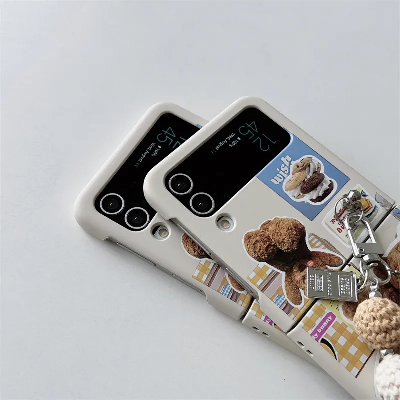 Teddy Bear Pendant Case for Samsung Galaxy Z Flip 4/5, Vintage ...