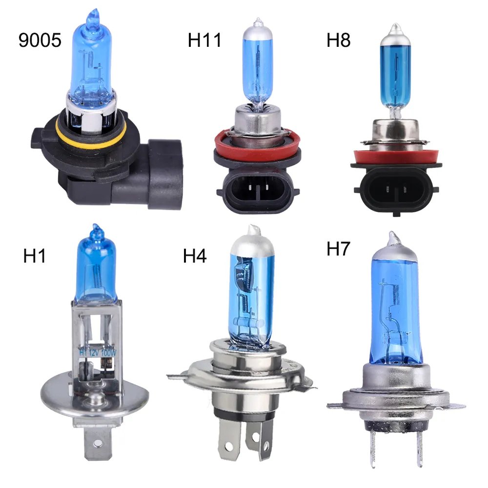Halogen Bulbs - H1 H4 H7 H8 H11 9005 12V 5000K Super Bright Car ...