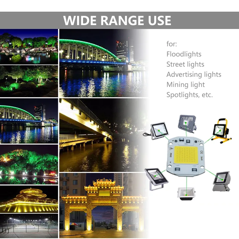 DHgate.com:COB LED Chip, 220V/110V, 50W/30W/20W, Warm or White Source, DIY Indoor/Outdoor ...