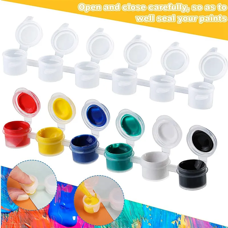 Clear Mini Paint Stroke Cup Pots 50 Empty Strips For Storage And ...
