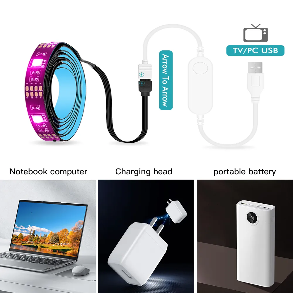 Waterproof LED Strip Lights Zigbee Smart Bulb USB LED Light Strip ...