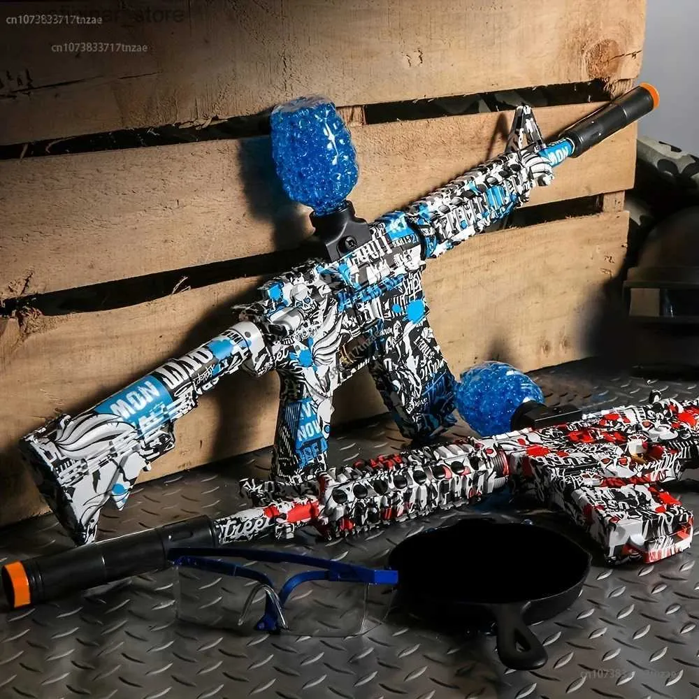 Sand Play Water Fun 2024 Electric AKM/M4 Splatter Gel Ball Gun With ...