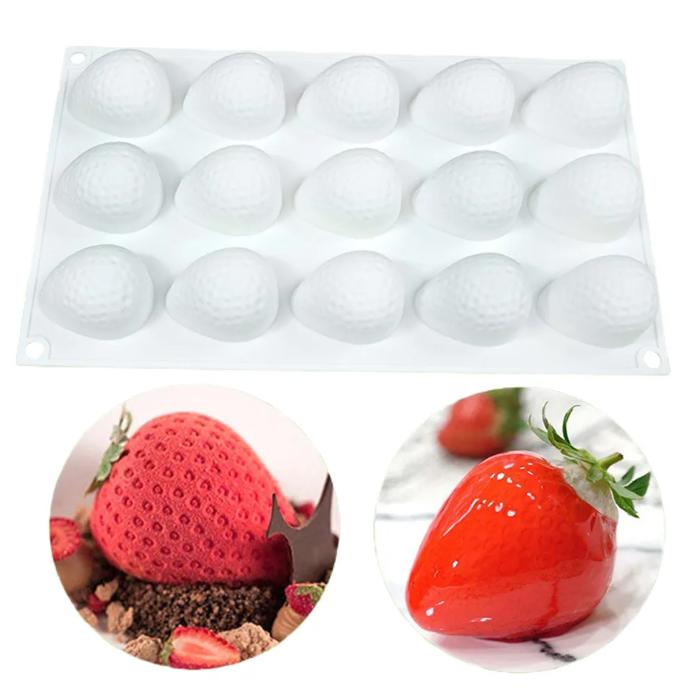 3D Strawberry Design chocolate mousse cake Mold Set