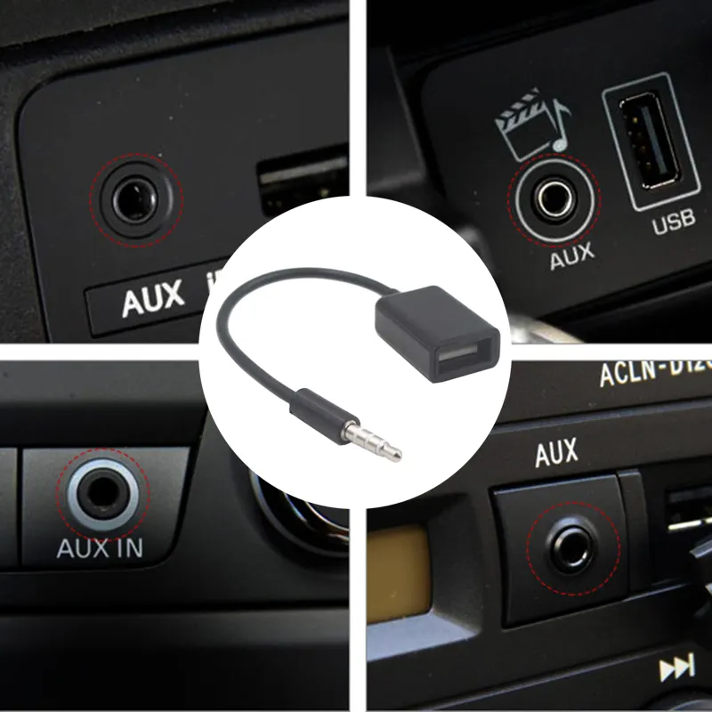 5mm Male AUX To USB 2.0 Female Converter Cable Cord ... From Ddmyhome ...