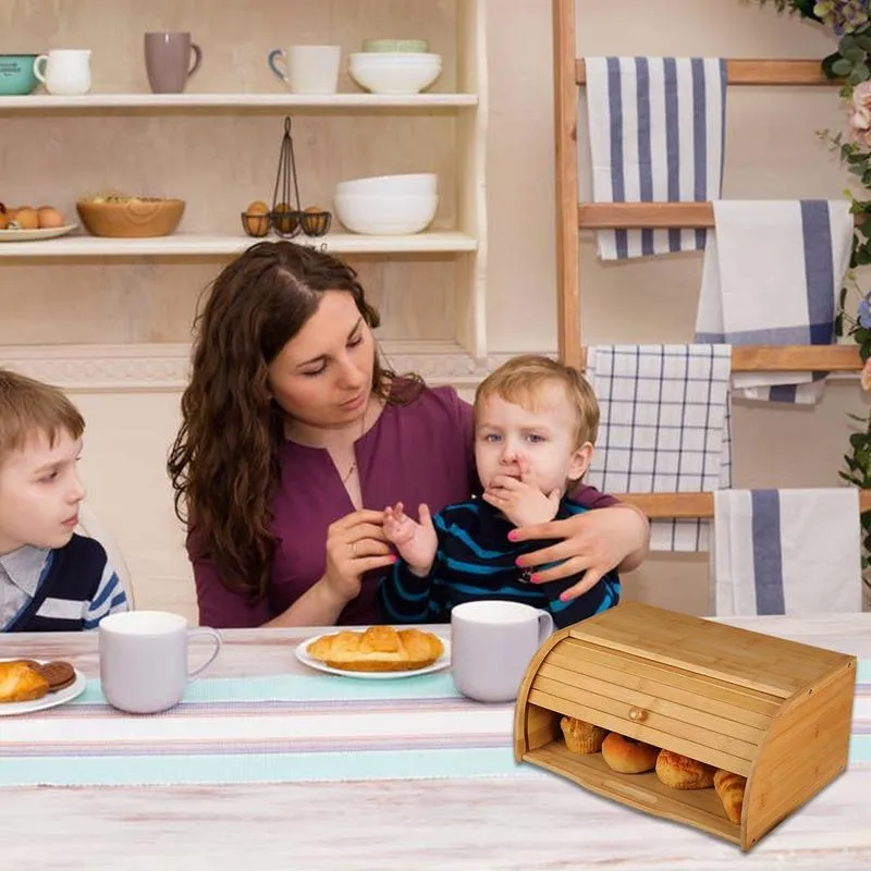 Bread Box: Dustproof Kitchen Countertop Container, Farmhouse Bread ...