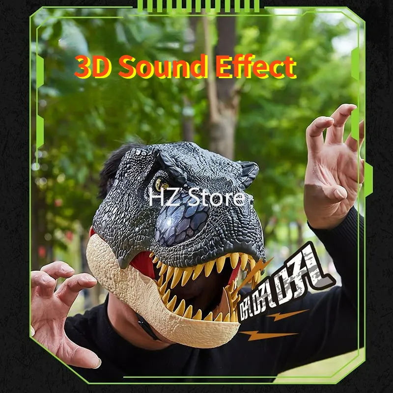 Jurassic World Tyrannosaurus Rex Mask Light Up Eyes Dinosaur Costume ...